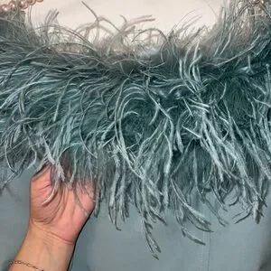 Club L London | Dresses | Club L London Bardot Feather Midi Dress Duck ...